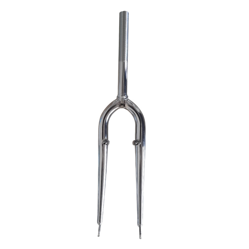 Fourche VTT 26 pouces rigide cintrée acier Chrome Pivot fileté 22,2 mm